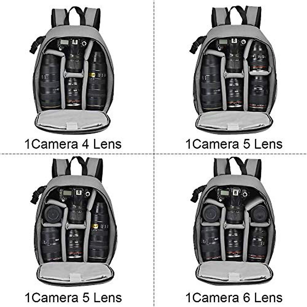 CADeN Camera Backpack Bag Professional for DSLR/SLR Mirrorless Camera Waterproof, Camera Case Compatible for Sony Canon Nikon Camera and Lens Tripod Accessories Gray