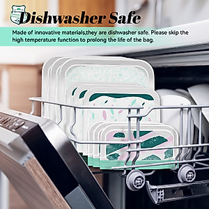 9-Pack Reusable Sandwich Bags, Reusable Snack Bags Silicone, Leakproof Reusable Freezer Bags for Kids Travel/Home Organization, Reusable Food Storage Bags BPA Free