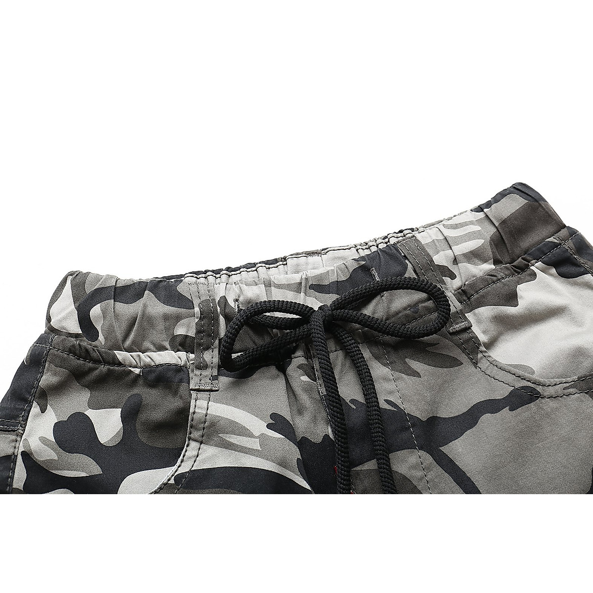 LOKTARC Boys Camo Pants Kids Pull On Drawstring Youth Camouflage Cargo Joggers Grey Size 160/12-13 Years