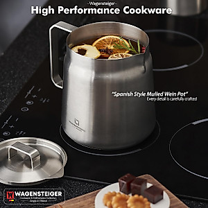 WAGENSTEIGER Stainless Steel Classic Kettle Pot 2.1 Quarts / 2 Liters, Multi-purpose Cooking Pot, Mini Milk Pan, Butter Warmer, On-the-go Saucepan, Ramen Pot, Stovetop Metal Tea/Coffee Pot (606)