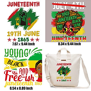 3 Sheets Juneteenth Heat Transfer Vinyl Stickers Juneteenth Decorations Independence Day Iron on Decals Memorial Day Iron on Transfers Patches Supplies for T Shirts Backpack Clothing Hat Pillow
