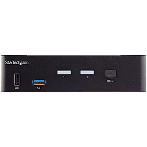 StarTech.com 2 Port HDMI KVM Switch - Single Monitor 4K 60Hz Ultra HD HDR - Desktop HDMI 2.0 KVM Switch with 2 Port USB 3.0 Hub (5Gbps) and 4X USB 2.0 HID, Audio - Hotkey Switching - TAA