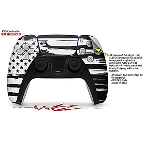 WraptorSkinz Skin Wrap compatible with Sony PS5 DualSense Controller Brushed USA American Flag (CONTROLLER NOT INCLUDED)