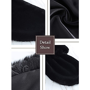 EVILD Bridal Faux Fur Shawls Wraps Wedding Fur Stole Scarf Sleeveless Fur Shrug Luxury Fur Coat for Brides and Bridesmaids(Black)