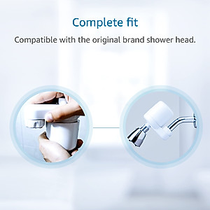 AQUA CREST FXSCH Shower Filter Replacement for GE, Every 6 Months, White