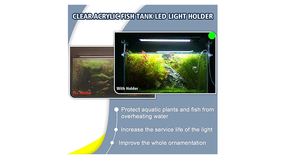 driamor Aquarium Light Riser Adjustable, Clear Acrylic Fish Tank LED ...