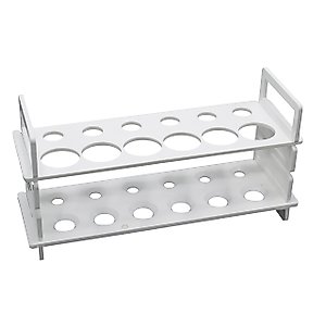 EISCO 12 Hole Test Tube Stand - Holds (6) 30 mm Diameter and (6) 15 mm Diamater Tubes, Stand is Made of Polythene