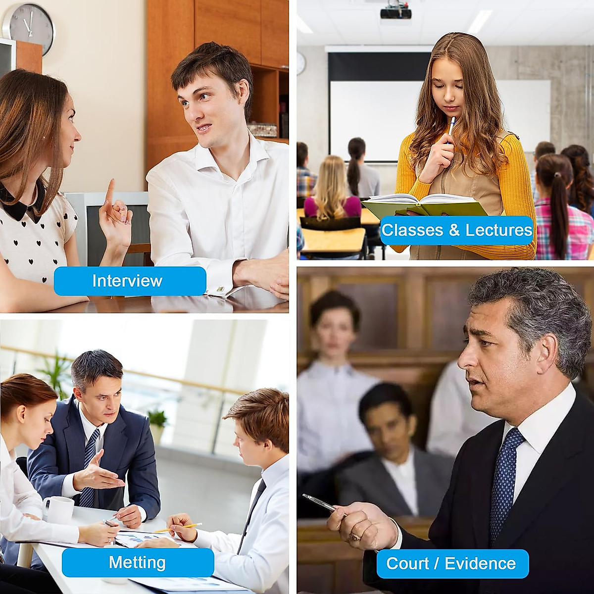 64GB Digital Voice Recorder Voice Activated Recorder for Lectures Meetings - Wohlman 4880 Hours Sound Audio Recorder Dictaphone Recording Device with Playback,Password