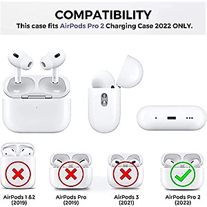 Cute Kawaii AirPod Pro 2 Case with Shell Pearl Keychain Love Heart Cat Design Silicone TPU Cover Compatible with AirPods Pro 2nd Generation 2022 Case for Women and Girls