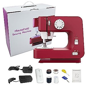 Mini Sewing Machine Compact for Beginner, Dual Speed Portable Machine Speed Control Computerized Sewing Machine Full functions,Easy operation Light, Sewing Kit for Household, Travel, DIY handmade