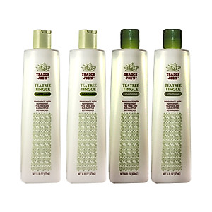 Trader Joe's Tea Tree Tingle Moisturizing Shampoo & Conditioner 4 Pack (2 Each) - CRUELTY FREE