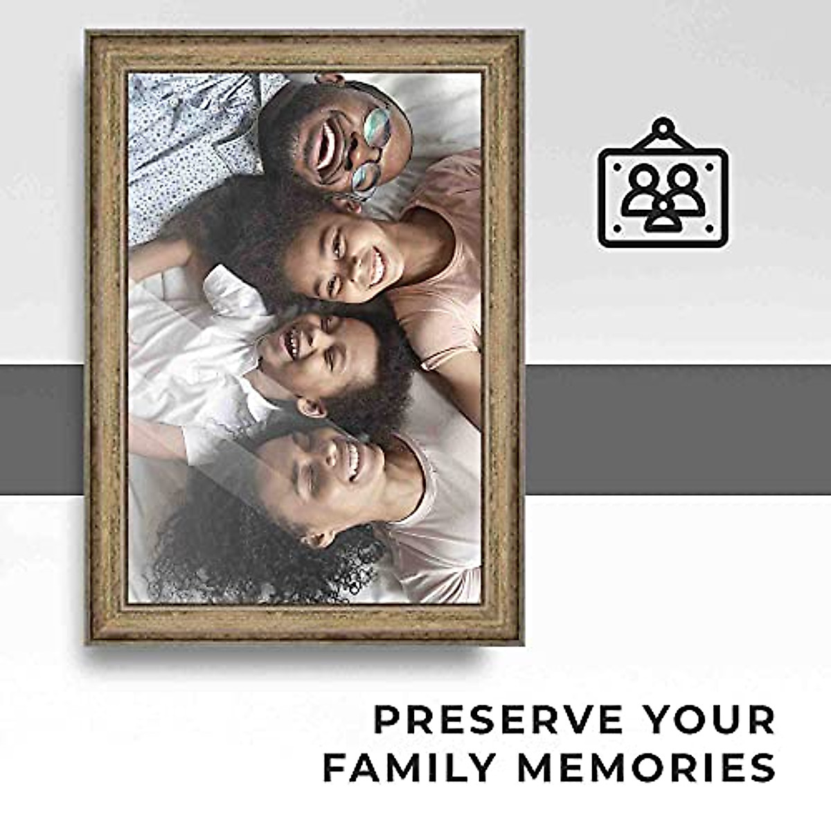 14x22 Frame Tarnished Silver Solid Wood Picture Frame Width 1.5 Inches | Interior Frame Depth 0.5 Inches | Oddone Traditional Photo Frame Complete with UV Acrylic, Foam Board Backing & Hanging
