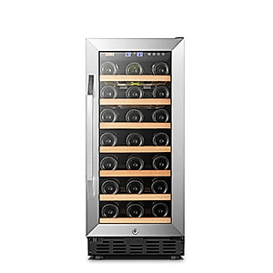 Lanbo 15 Inch Built In Wine Fridge Cooler, 33 Bottles Compressor Wine Cellar