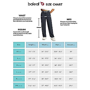 BALEAF Women's Straight Leg Sweatpants Quick Dry Athletic Casual Pants with Pockets Stretch Soft Lounge Workout Black Size M
