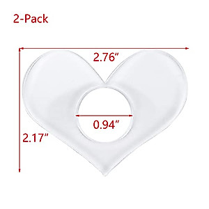 HEVSTIL 2-Pack Heart Book Page Holder, Clear Thumb Bookmark Thumb Ring Page Holder Bookmark Reading Accessories for Readers Book Lovers Bookworms,2.4cm