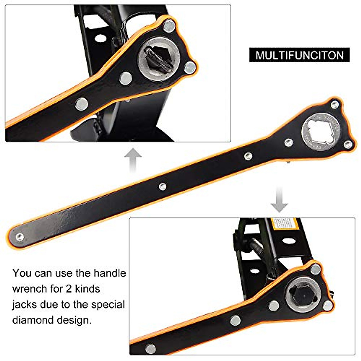 CPROSP Scissor Jack for car/SUV/MPV max 1.5 Tons(3,307 lbs) Capacity with Hand Crank Trolley Lifter with Ratchet, Just for Emergency Use, not for Weekly Projects