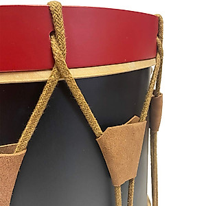 Schooner Bay Co. - 16" Civil-Revolutionary War Style Red and Blue Wooden Marching Drum with Drum Sticks and Strap- Antique Reproduction