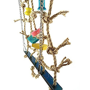 Pet Supplies Parrot Bird Cage Toy Game Hanging Rope Climbing Net Swing Ladder Parakeet Budgie Macaw Play Activity Gym Toys for Small Bird