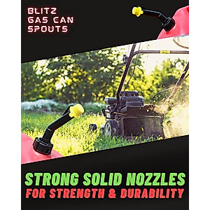 Gas Can Spout Replacement 5 Gal (4 Pack) Gas Can Nozzle For Blitz Old Style Gas Cans, Includes Nozzles, Caps and Vent Caps