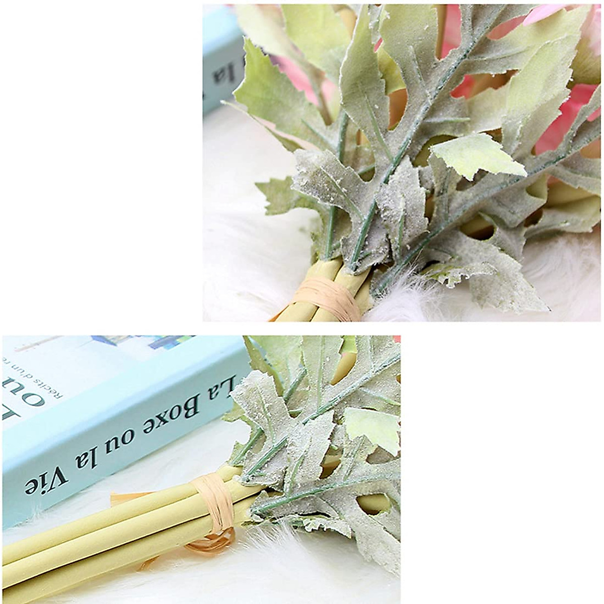 Qingriver 1 Bouquet(7 Stems) PU Gerbera Jamesonii African Daisy Artificial Flowers for Home Garden Wedding Party Decor (Orange&Yellow)