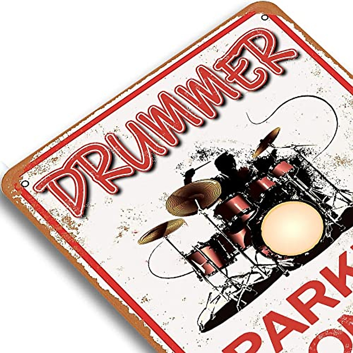 Drummer Parking Only Sign Drummer Gifts For Men Funny Metal Signs Drummer Kit Wall Decoration Boy Room Decor Band Decor Restaurant Cafe Pub Garage Poster Drummer Man Cave Decor 8 X 12 Inch