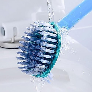 Creative Brush Toilet Brush Double Sided Brush Head Toilet Cleaner Brush Plastic Handle Toilet Bowl Brush and Stand