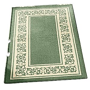 Collections Etc Floral Border Skid-Resistant Accent Rug, Sage, 26 X 45