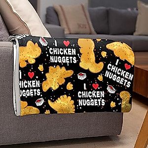 Chicken Nuggets Blanket - Ultra Soft Dino Nugget Flannel Blanket for Kids - Funny Food Blanket Home Decor for Bed Couch Living Room - Novelty Gift for Boys Girls,40"x50" for Kids