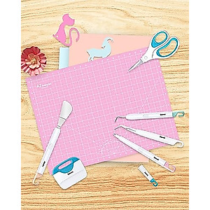 Sooez Weeding Tools for Vinyl, 6PCS Basic Tools Set for Cricut, Precision Craft Vinyl Tool Kit, Weeder/Scraper/Spatula/Scoring Stylus/Tweezers/Scissors for Vinyl, Paper & Iron-on Projects, Colored