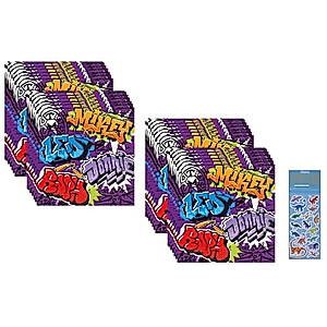 TMNT Teenage Mutant Ninja Turtles Birthday Party Supplies Bundle includes 32 Lunch Paper Napkins and 1 Dinosaur Sticker Sheet