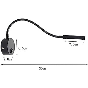 Cordless Wall Sconce LED Bed Reading Light 3W Bed Lamp Wall Mounted Reading Lamp Working Lamp Wall Mount Sconces Light with Switch Bedside Lamp with Flexible Gooseneck for Headboards, Home Office, Stu