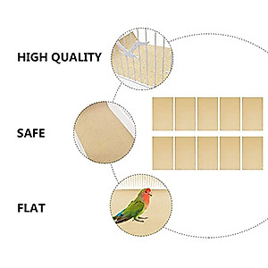 NUOBESTY 10 Sheets Bird Cage Gravel Paper Parrot Cage Sandpapers Cushion Pad Pet Animal Bedding Accessories for Parakeets Cockatiels Conures Claw Grinding Random Color |16.92x11.02 inch