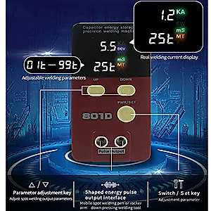 CHUNTIANMEI 801D Battery Spot Welder 12KW Capacitor Energy Storage Spot Welding Machine,Portable Precision Pulse Battery Welding Equipment,for 18650,14500 Lithium Battery Pack Building