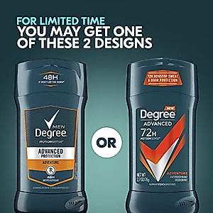 Degree Men Antiperspirant Deodorant Adventure Freshness and Odor Protection Deodorant for Men 2.7 Oz, (Pack of 4) Woodsy, Stick