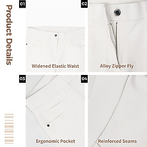 BOSREROY Wide Leg Jeans for Women, Women's High WAIS Jeans t Highly Elastic Comfort Pants for Women Girls Casual Pants White