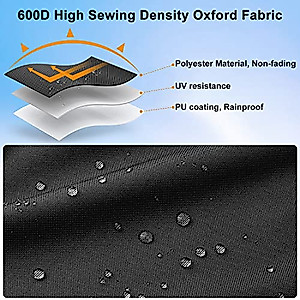 Vigorvan Heavy Duty 600D Marine Grade Boat Cover, 20'-22' Trailerable Waterproof Boat Covers, Anti-UV & Windproof Boat Cover Fits V-Hull, Tri-Hull, Fishing Boat, Runabout, Bass Boat, Ski Boat, Black