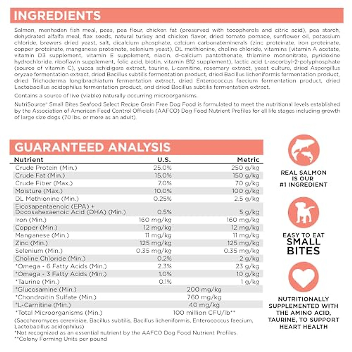 NutriSource Seafood Select Grain-Free Dog Food, Made with Salmon and Menhaden Fish Meal, 5LB, Dry Dog Food