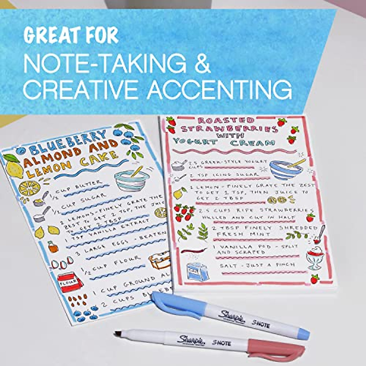 SHARPIE S-Note Creative Markers, Highlighters, Assorted Colors, Chisel Tip, 24 Count