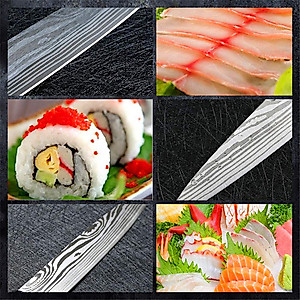LIUZHANGYU 5Cr15Mov Stainless Steel Yanagi Sushi Sashimi Japanese Knife, 9.5'' (240mm), Wood Handle
