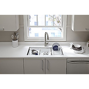 KOHLER 5540-NA Prolific 33 Inch Workstation Stainless Steel Single Bowl Kitchen Sink with Included Accessories, Undermount Installation, Stainless Steel