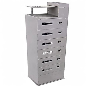 ATINGSHOKB N Scale Building 1:150 Vertical Bar Modern House Assembled Architectural for Model Train Layout,Gray