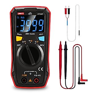 UNI-T Residential Multimeter Kit UT123T Digital Voltmeter Ohm Meter 4000 Counts Auto Ranging NCV with Test Leads Thermocouple