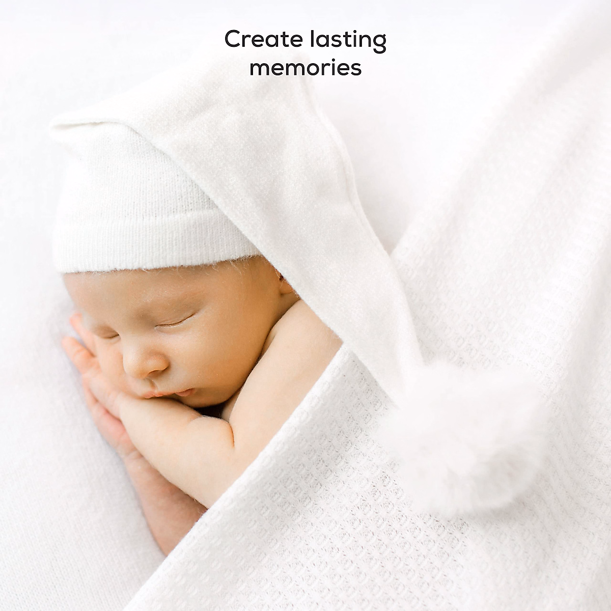 First Landings Cashmere Wool Newborn Hats (2-Pack) Ultra Soft Baby Hats Gift Set - Adorable Long Baby Beanie with Pom Poms - Newborn Photography Props