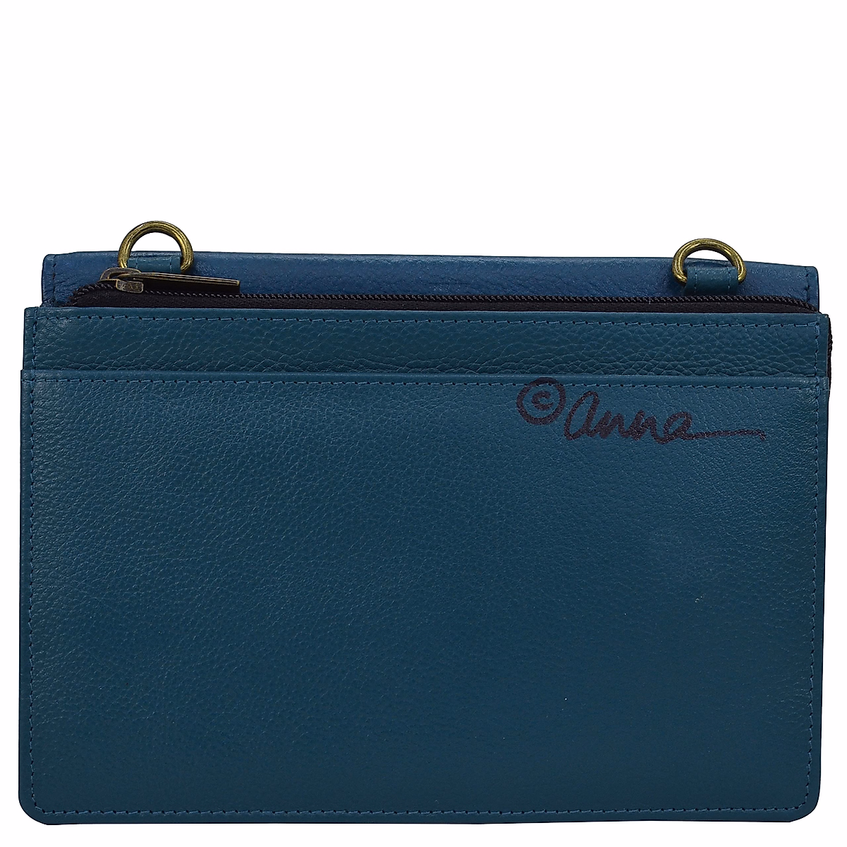 Anna by Anuschka Women's Hand-Painted Genuine Leather 4-In-1 Organizer Crossbody/Belt Bag/Clutch/Writlest - Nutcracker Party