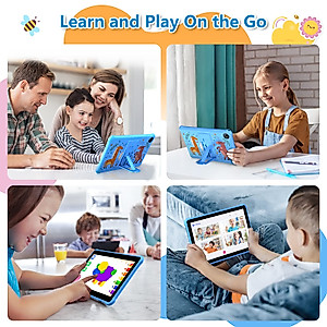 Blackview Kids Tablet Android 12 Tablet Tab A7 Kids 10.1 inch Tablets 64GB ROM 1TB Expand 6580mAh Toddler Tablet Bluetooth IPS HD+ Display Parental Control Educational Games Blue