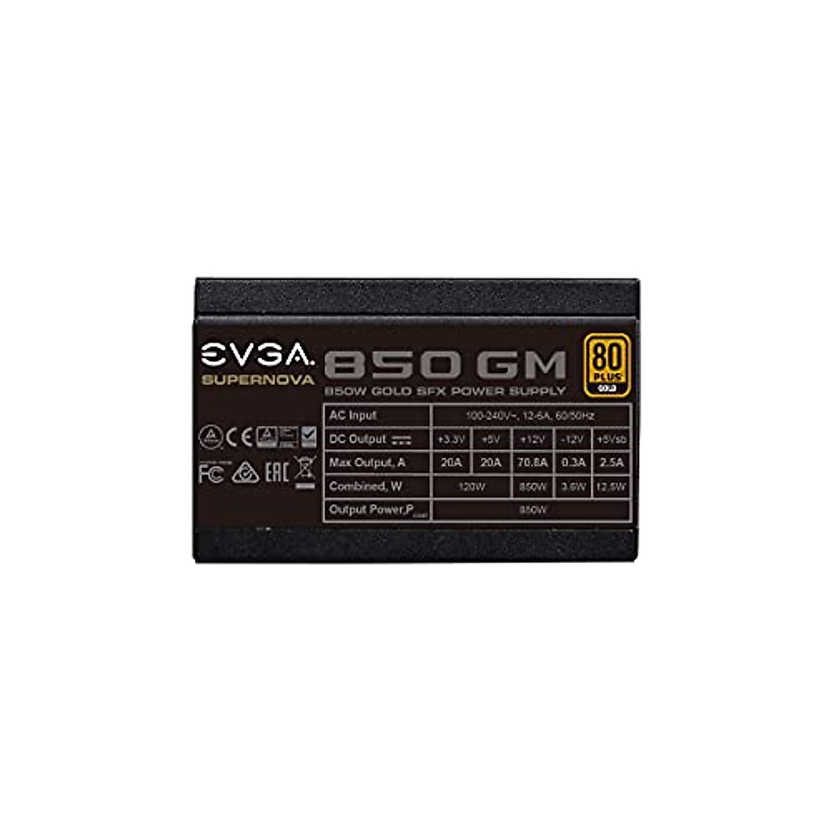 EVGA SuperNOVA 850 GM, 80 PLUS Gold 850W, Fully Modular, ECO Mode with FDB Fan, 10 Year Warranty, Includes Power ON Self Tester, SFX Form Factor, Power Supply 123-GM-0850-X1