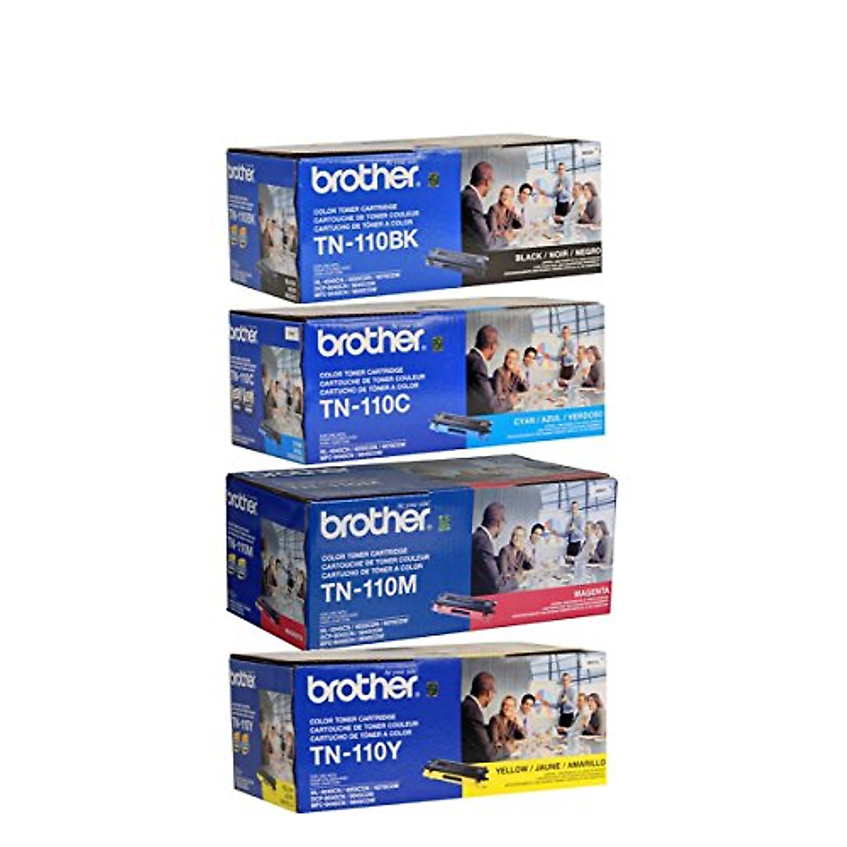 Brother TN110BK,TN110C TN110M,TN110Y Toner Cartridge Set Black/Cyan/Magenta/Yellow