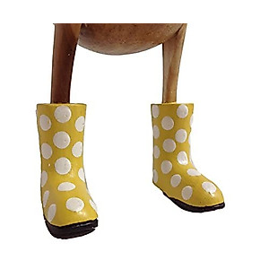DCUK, The Duck Company - Natural Welly Ducklet - Spotty Yellow Boots - Large