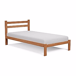 Amazonas Twin Size Bed Frame Solid Pine Wood Honey Pine with Hardwod Slats Support Finish Wooden Kids Bed Single Suitable for Boys Girls Bedroom Wooden Bed Frame