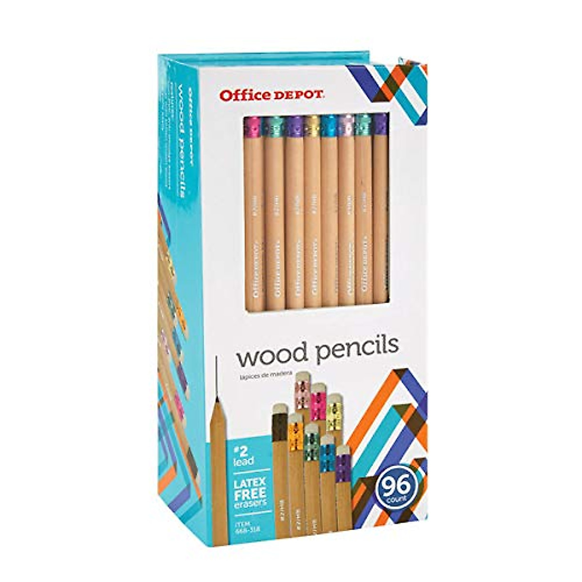 Office Depot® Brand Natural Wood Pencils, #2 Medium Soft Lead, Pack of 96